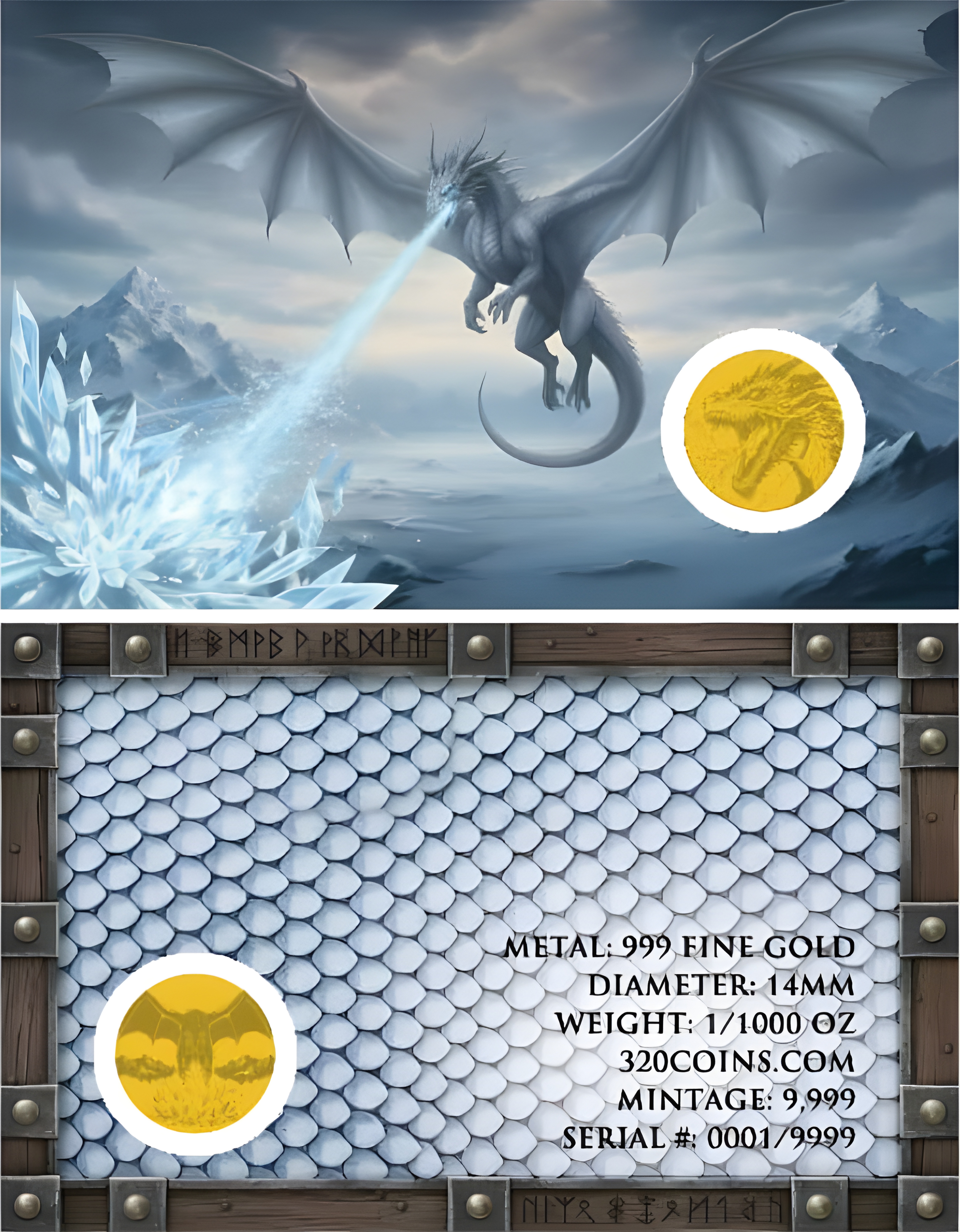 Ice Dragon 1/1000 999 Fine Gold - $34.95 | 320coins | 320coins